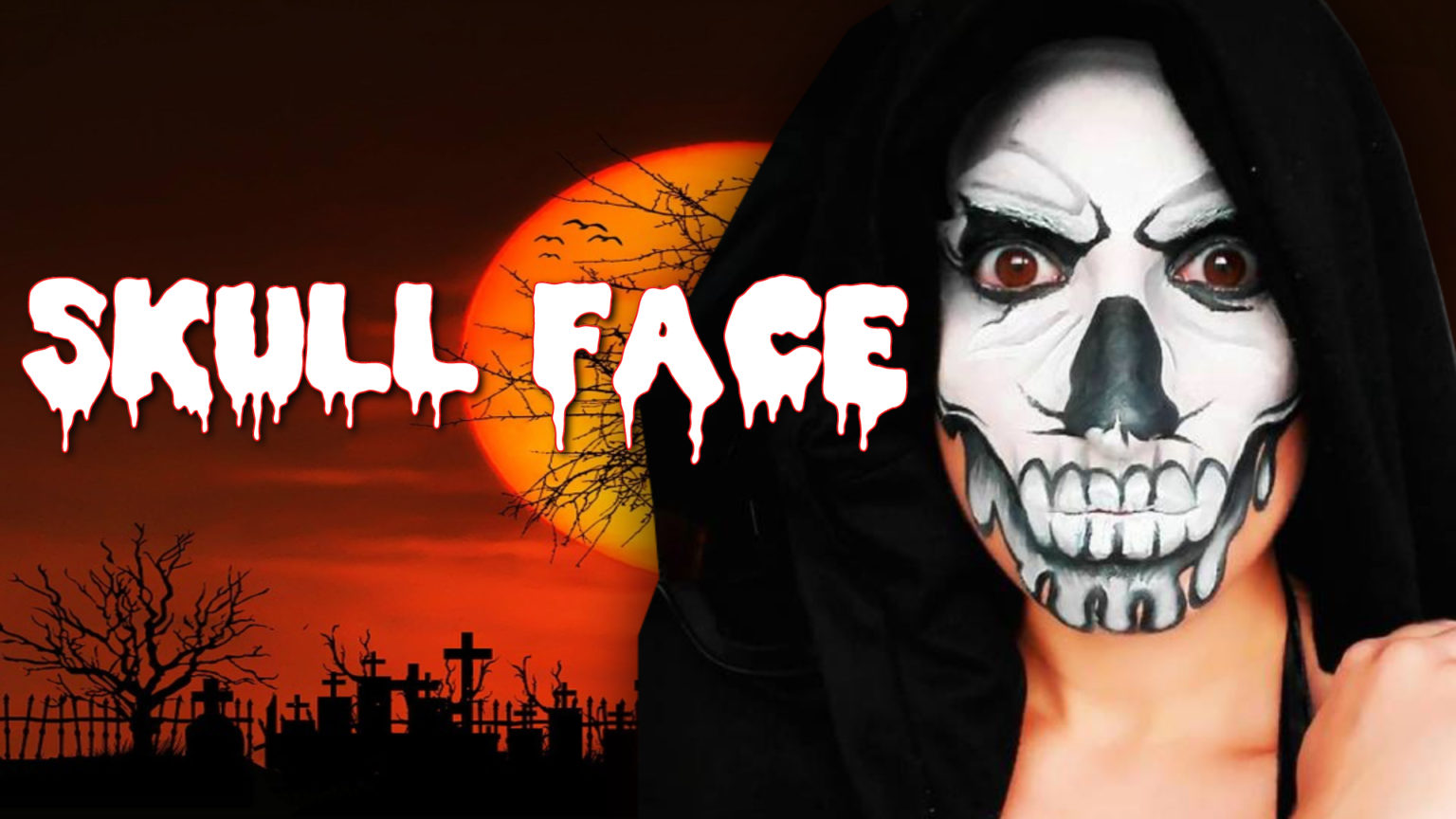 Half Skull Face Makeup - Sarah Magic Makeup