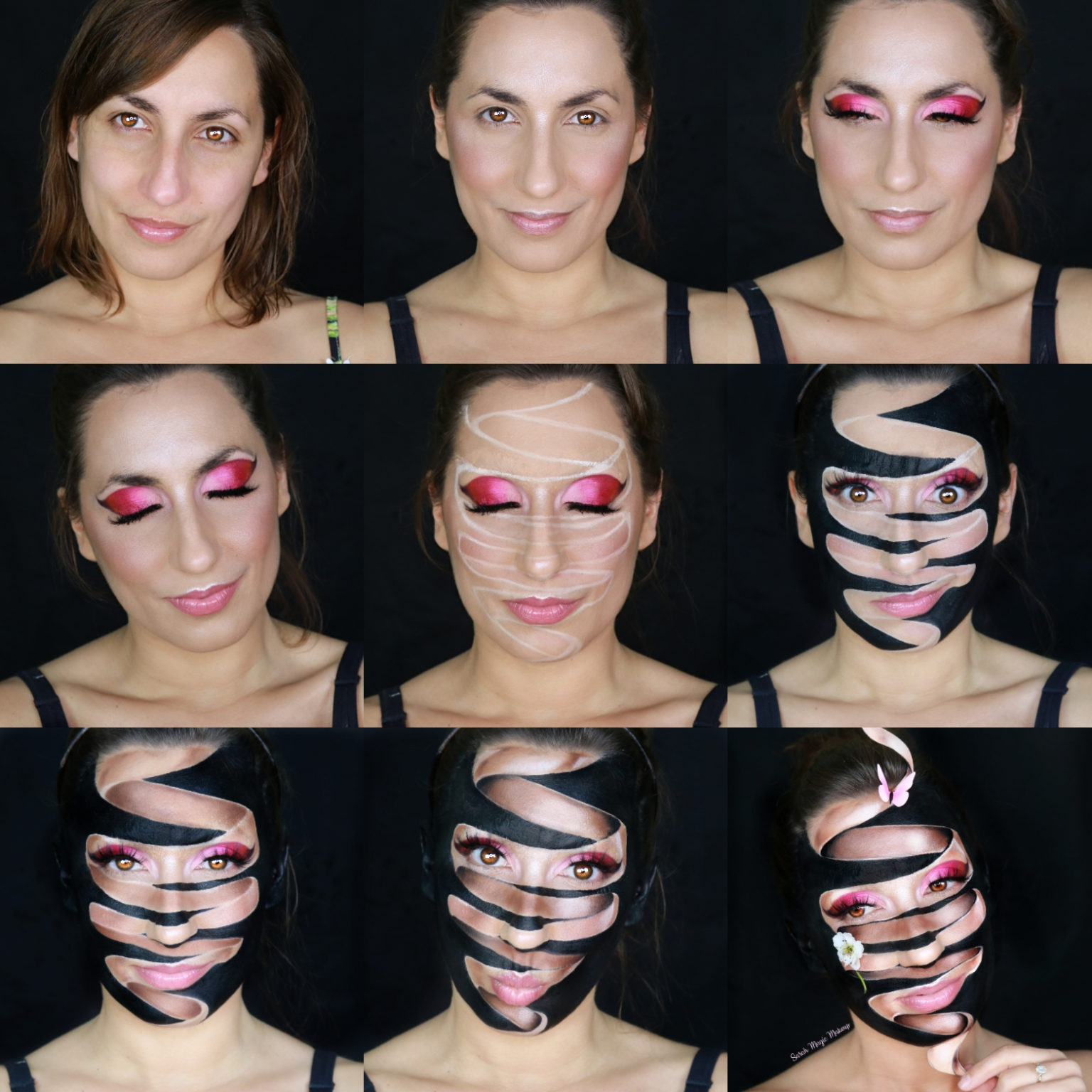 Ribbon Illusion Makeup - Sarah Magic Makeup